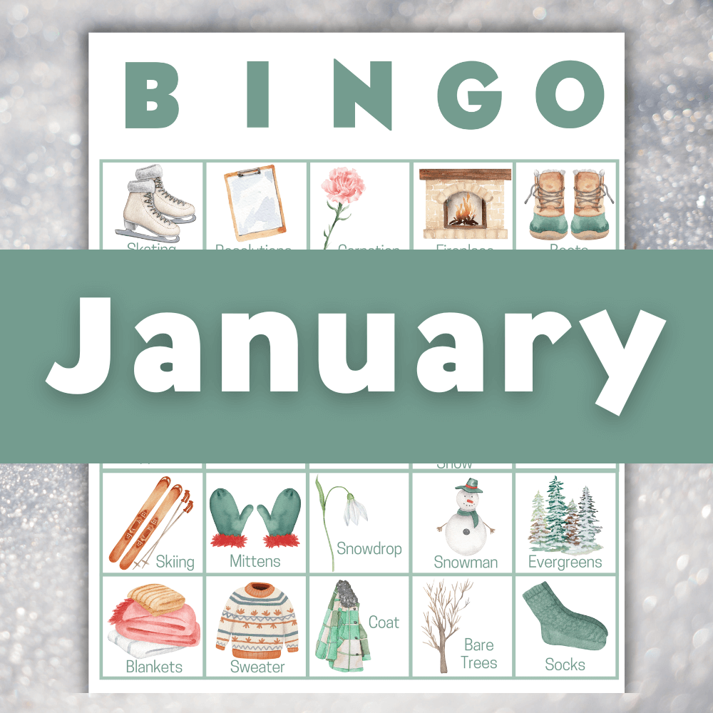 January Bingo ⛸️ 200 Printable Unique Game Cards For Group Fun – Bingo ...