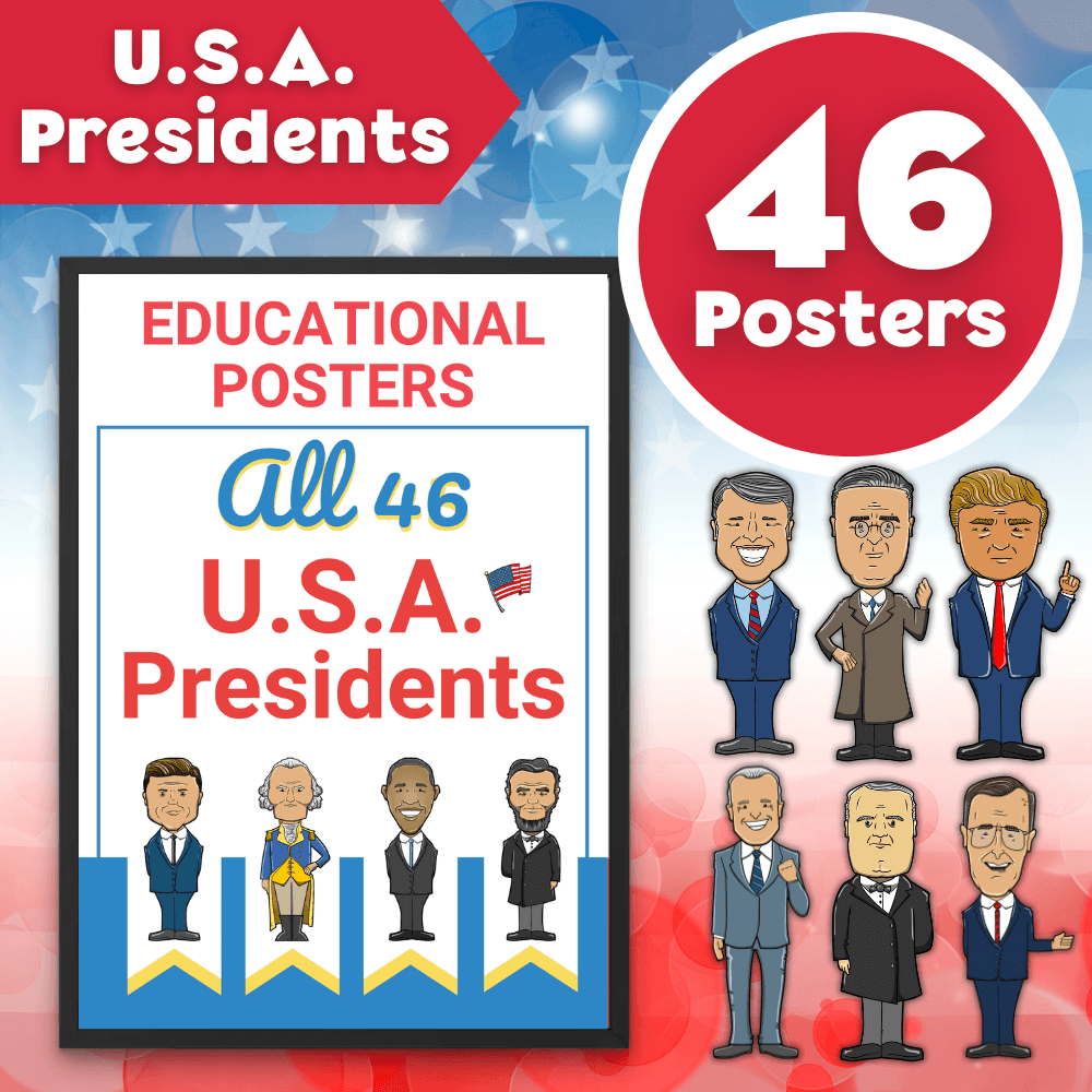 U.S.A. Presidents Posters | Making It More Fun to Learn 🇺🇸 – Bingo ...