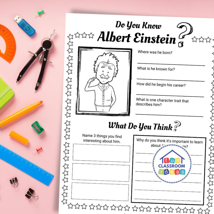 Use this Free Albert Einstein Biography Worksheet to Engage Your ...