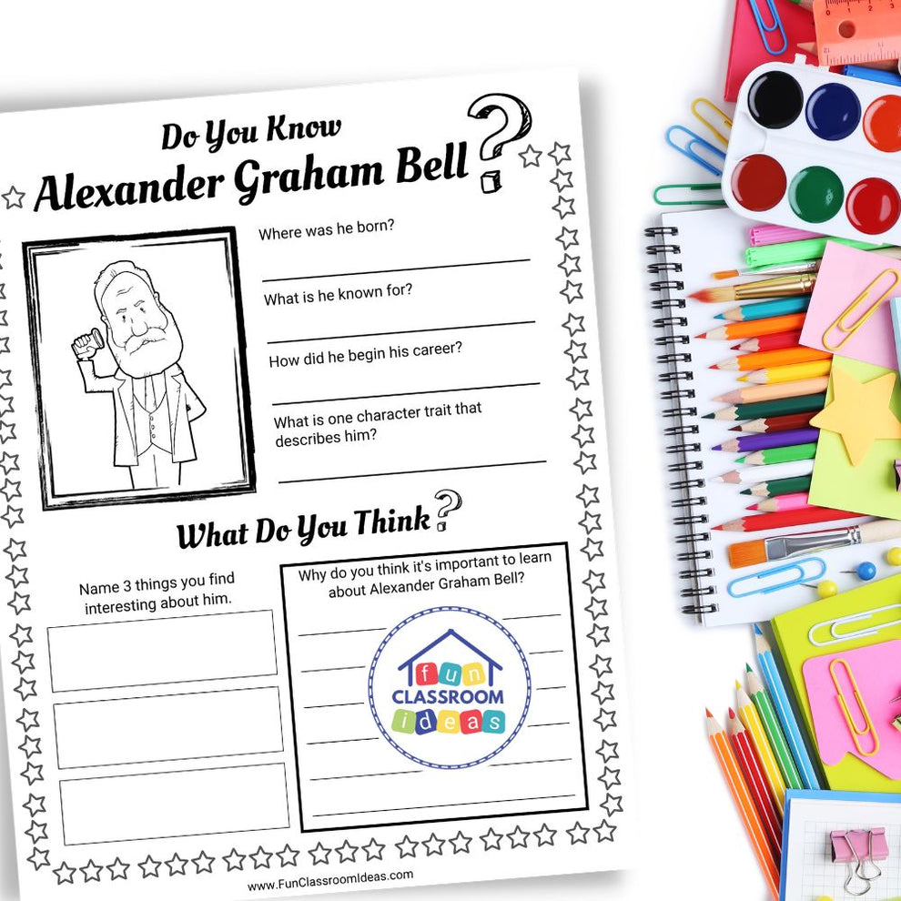 A Free Alexander Graham Bell Biography Worksheet For Your Students ...
