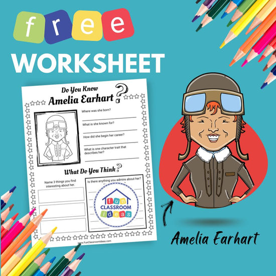 Use this Free Amelia Earhart Biography Worksheet For Your Students ...