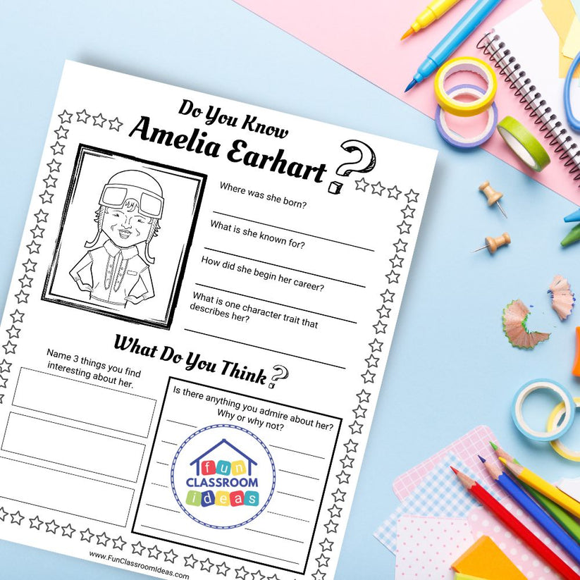 Use this Free Amelia Earhart Biography Worksheet For Your Students ...