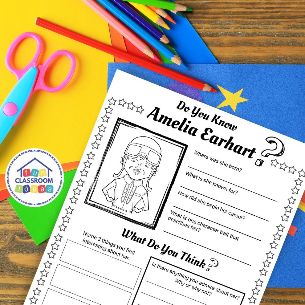 Use this Free Amelia Earhart Biography Worksheet For Your Students ...
