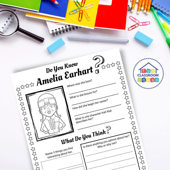 Use this Free Amelia Earhart Biography Worksheet For Your Students ...