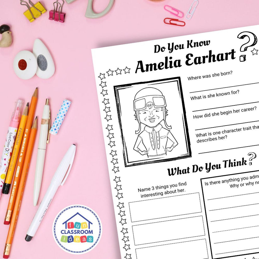 Use this Free Amelia Earhart Biography Worksheet For Your Students ...