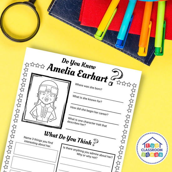 Use this Free Amelia Earhart Biography Worksheet For Your Students ...
