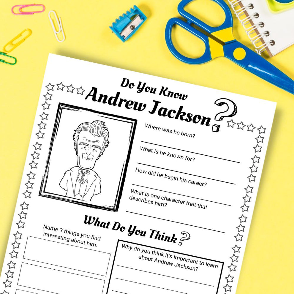 Fun Free Andrew Jackson Biography Worksheet - Immediate Download ...