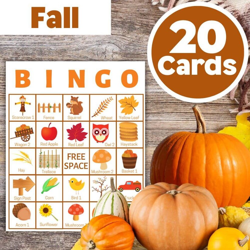 Fall Bingo Cards 🍁 160 Unique Autumn Themed Game Cards – Bingo Printables