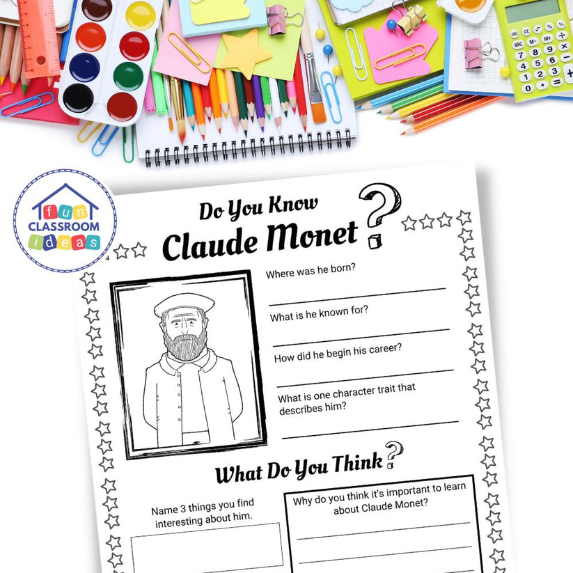 Use this Free Claude Monet Biography Worksheet to Engage Your Students ...