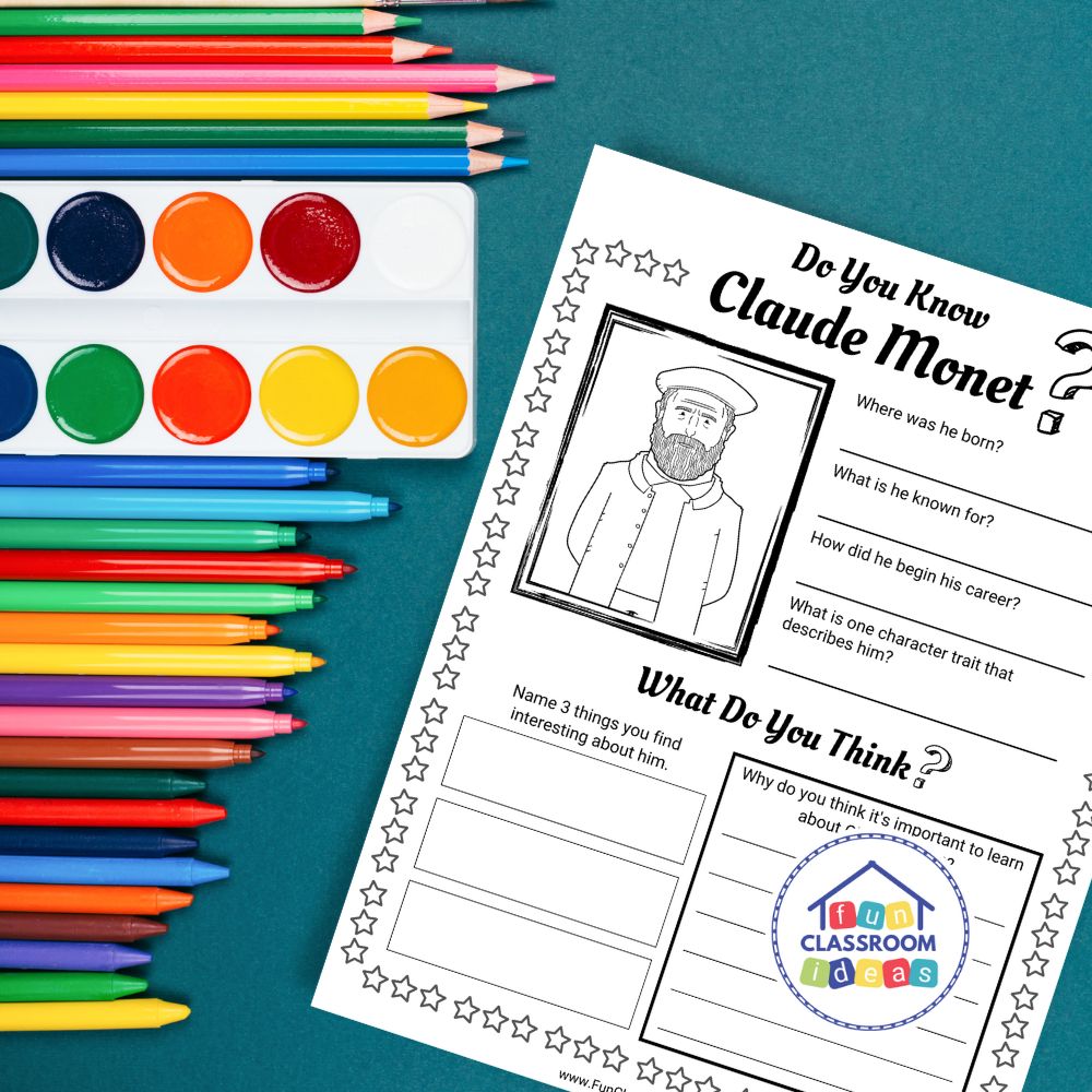 Use this Free Claude Monet Biography Worksheet to Engage Your Students ...