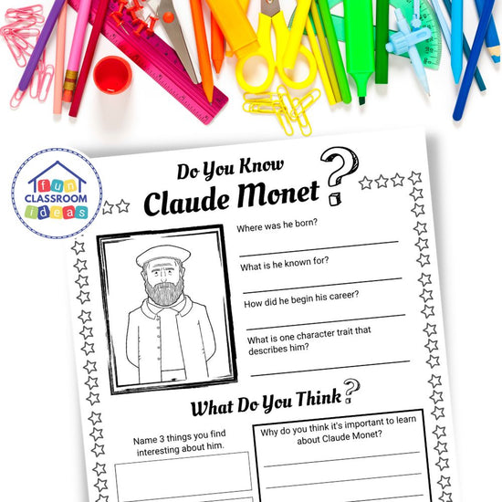 Use this Free Claude Monet Biography Worksheet to Engage Your Students ...
