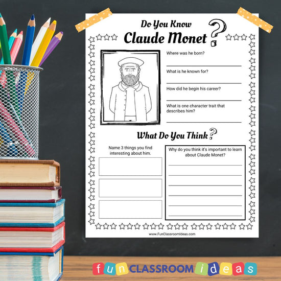 Use this Free Claude Monet Biography Worksheet to Engage Your Students ...