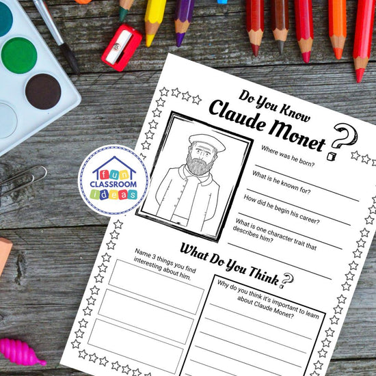 Use this Free Claude Monet Biography Worksheet to Engage Your Students ...