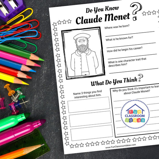 Use this Free Claude Monet Biography Worksheet to Engage Your Students ...