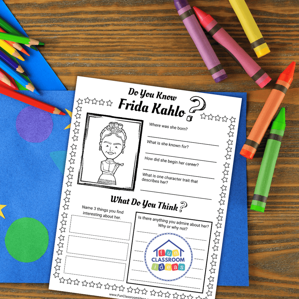 Use this Free Frida Kahlo Biography Worksheet to Engage Your Students ...