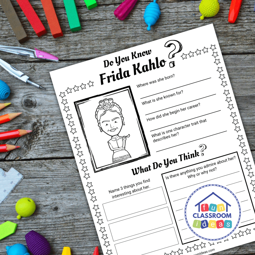Use this Free Frida Kahlo Biography Worksheet to Engage Your Students ...