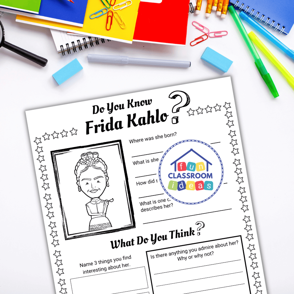 Use this Free Frida Kahlo Biography Worksheet to Engage Your Students ...