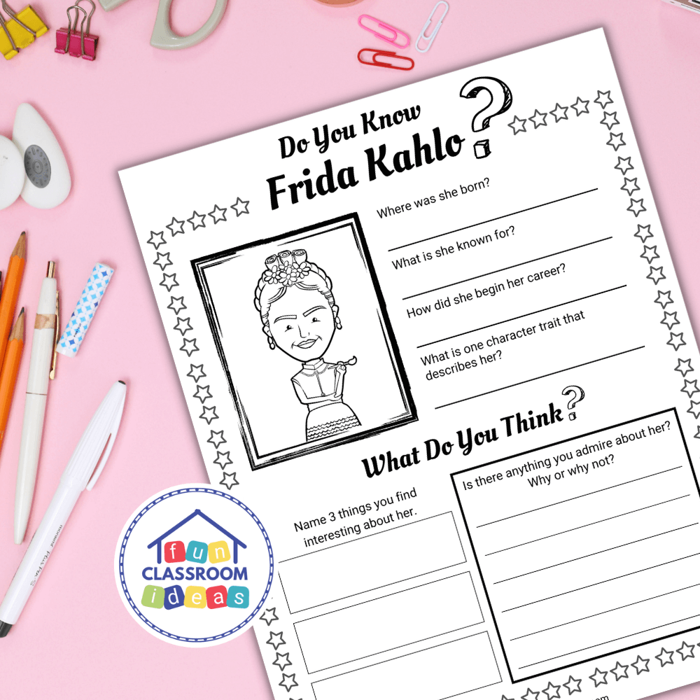 Use this Free Frida Kahlo Biography Worksheet to Engage Your Students ...
