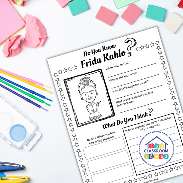 Use this Free Frida Kahlo Biography Worksheet to Engage Your Students ...