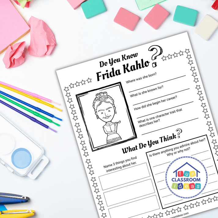 Use this Free Frida Kahlo Biography Worksheet to Engage Your Students ...