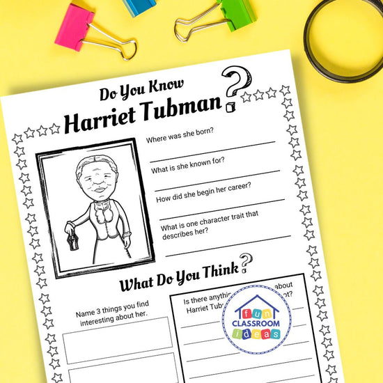 Use this Free Harriet Tubman Biography Worksheet to Learn More – Bingo ...