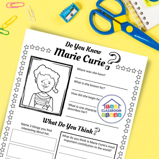 Use this Free Marie Curie Biography Worksheet - Download Now – Bingo ...
