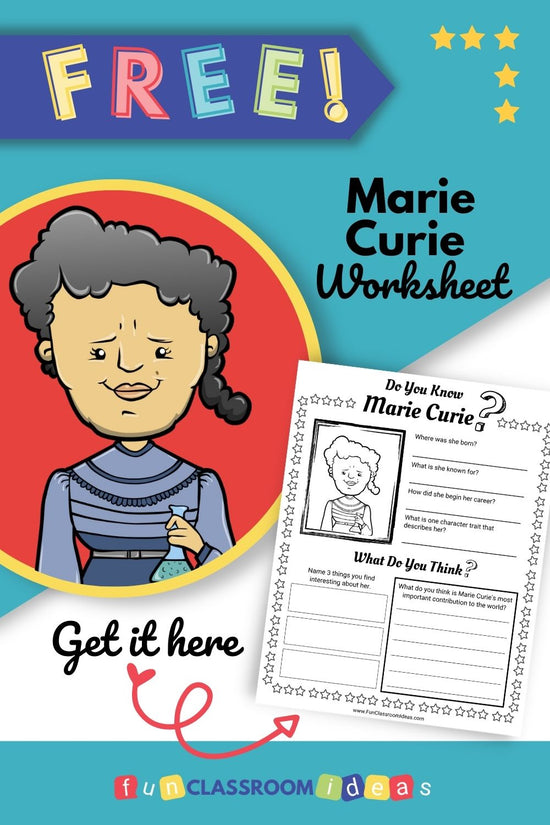 Use this Free Marie Curie Biography Worksheet - Download Now – Bingo ...