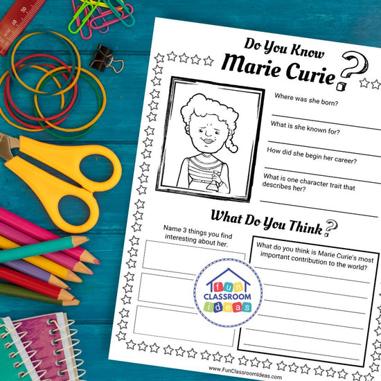 Use this Free Marie Curie Biography Worksheet - Download Now – Bingo ...