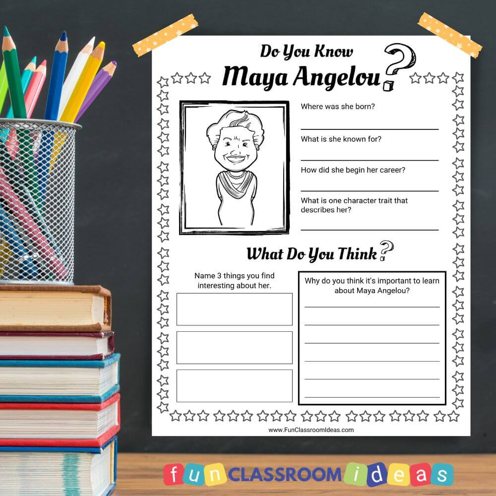 Use this Free Maya Angelou Biography Worksheet to Encourage Empathy ...