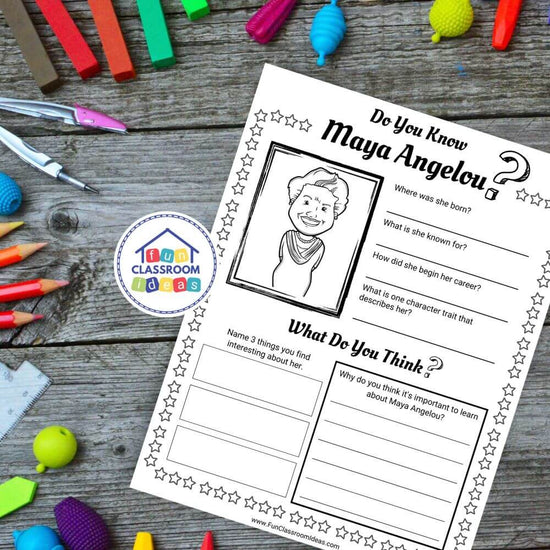 Use this Free Maya Angelou Biography Worksheet to Encourage Empathy ...