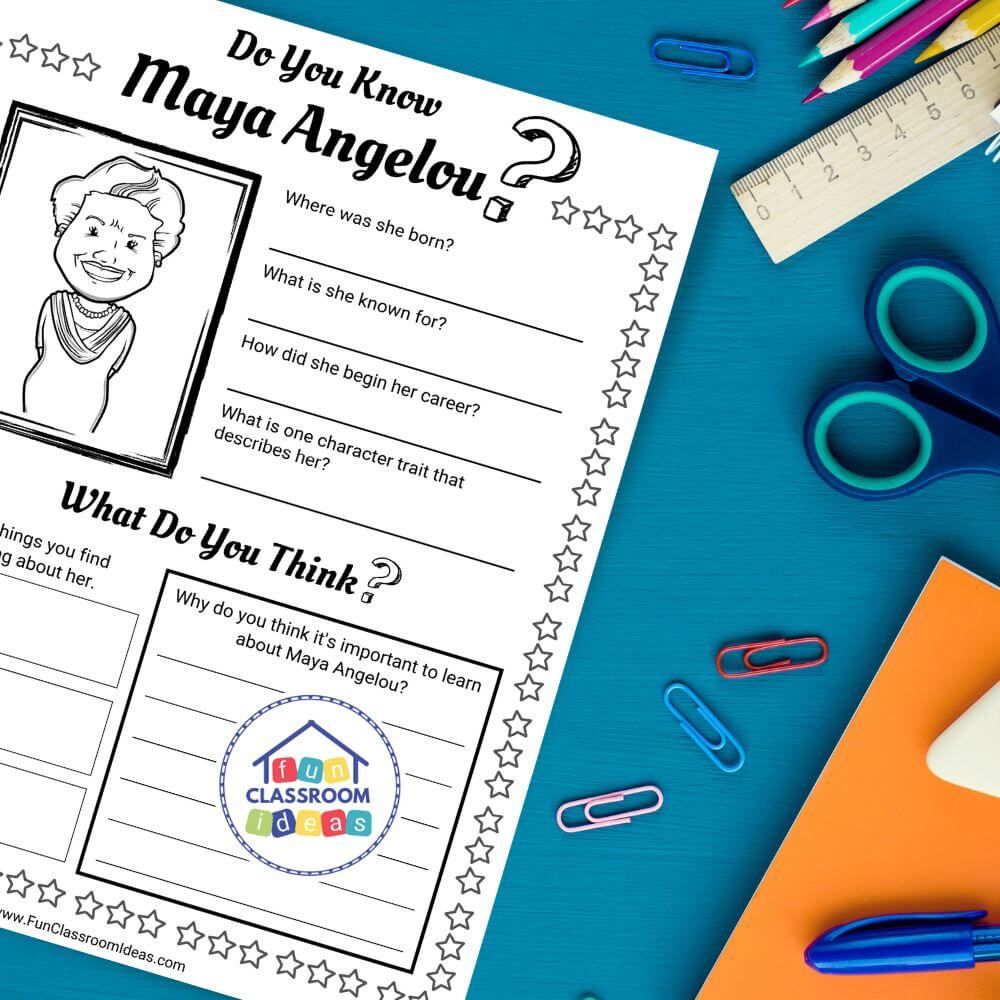 Use this Free Maya Angelou Biography Worksheet to Encourage Empathy ...