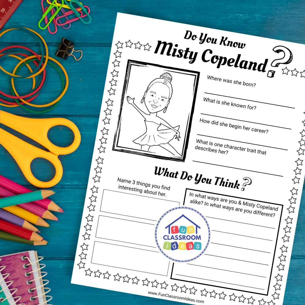Use this Free Misty Copeland Biography Worksheet to Engage Your ...