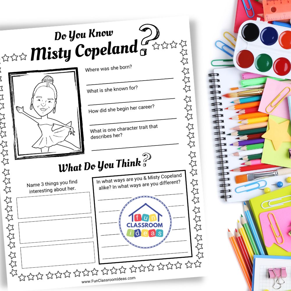 Use this Free Misty Copeland Biography Worksheet to Engage Your ...