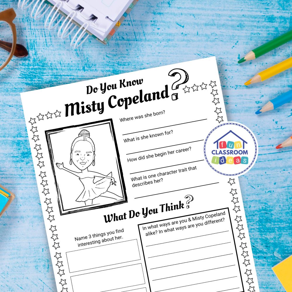 Use this Free Misty Copeland Biography Worksheet to Engage Your ...