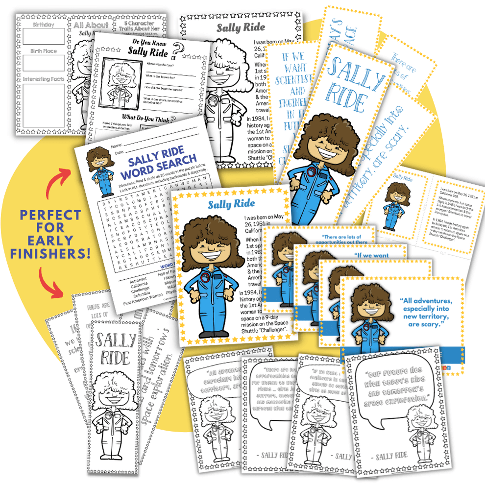 Discover Sally Ride - Printable Activity Set Bundle for Students ...