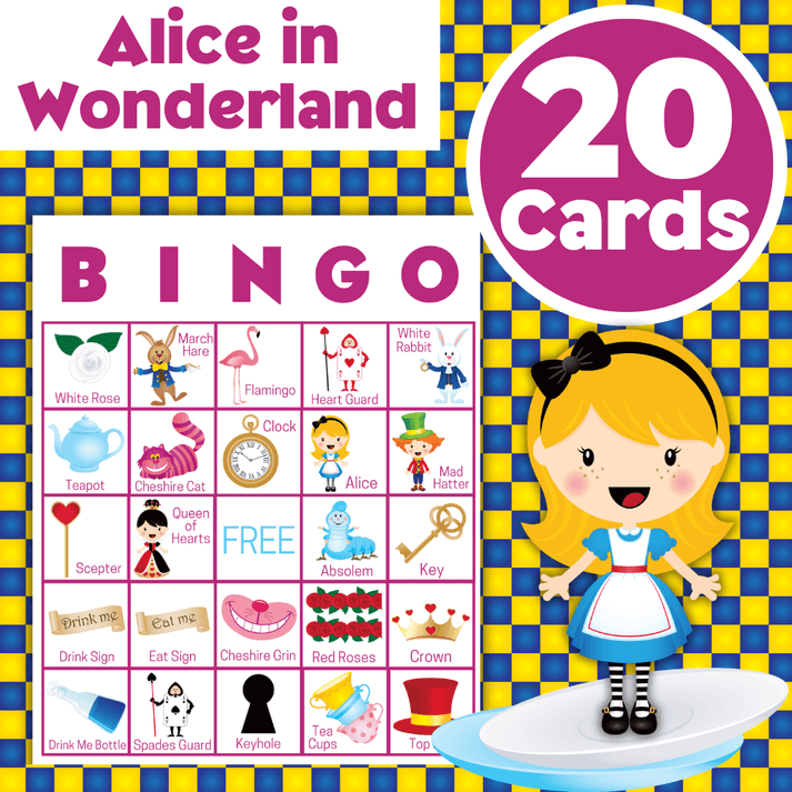 Alice In Wonderland Bingo Cards 🐇 100 Printable Unique Game Cards – Bingo Printables