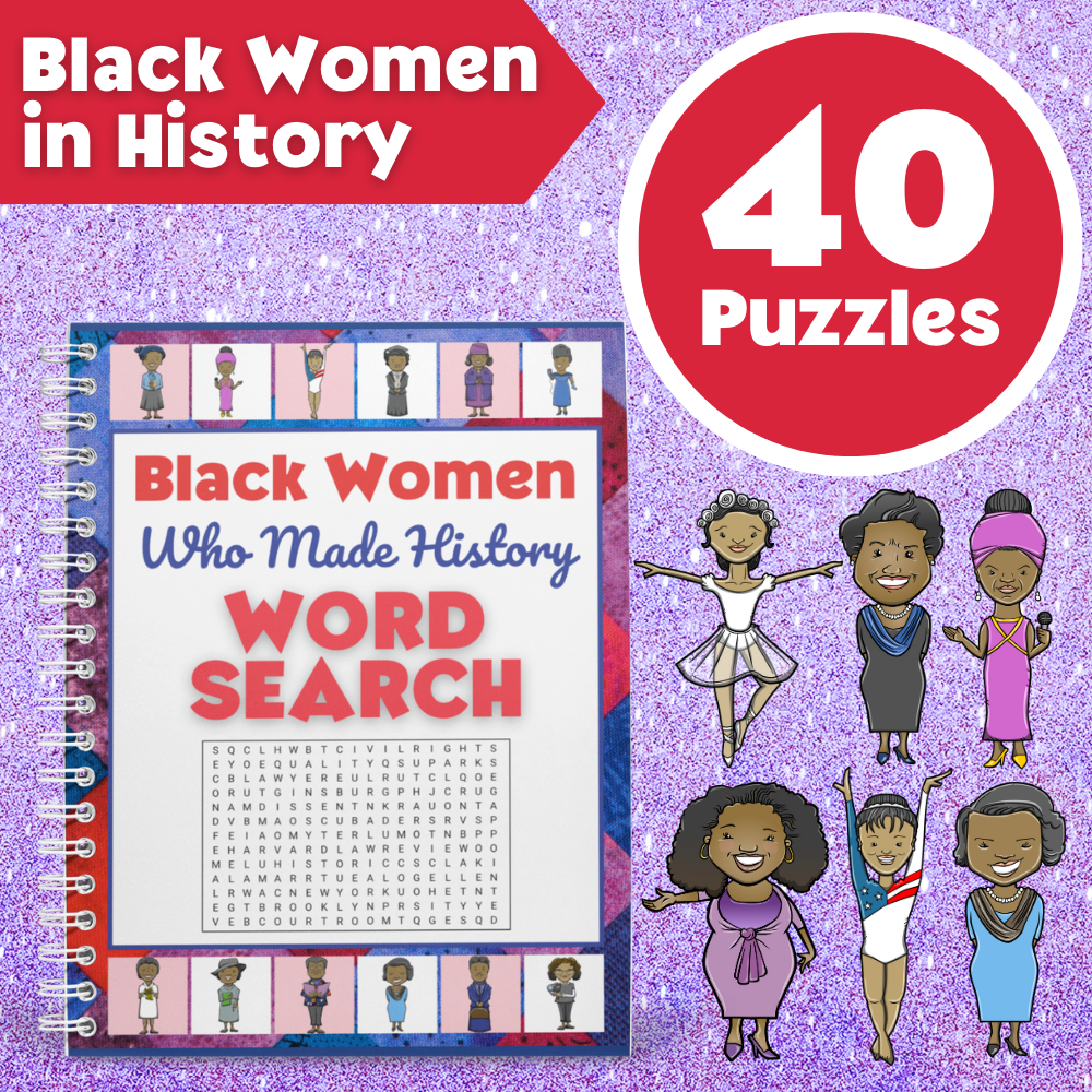 Black Women In History Word Search Puzzles | Educational Printable Fun ...