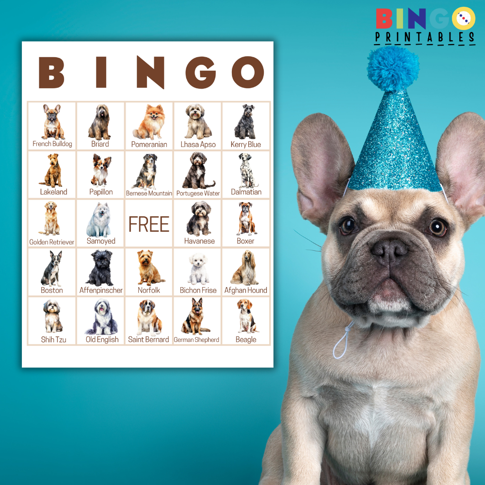 Dog Bingo Cards 🐶 100 Unique Spring Themed Game Cards – Bingo Printables