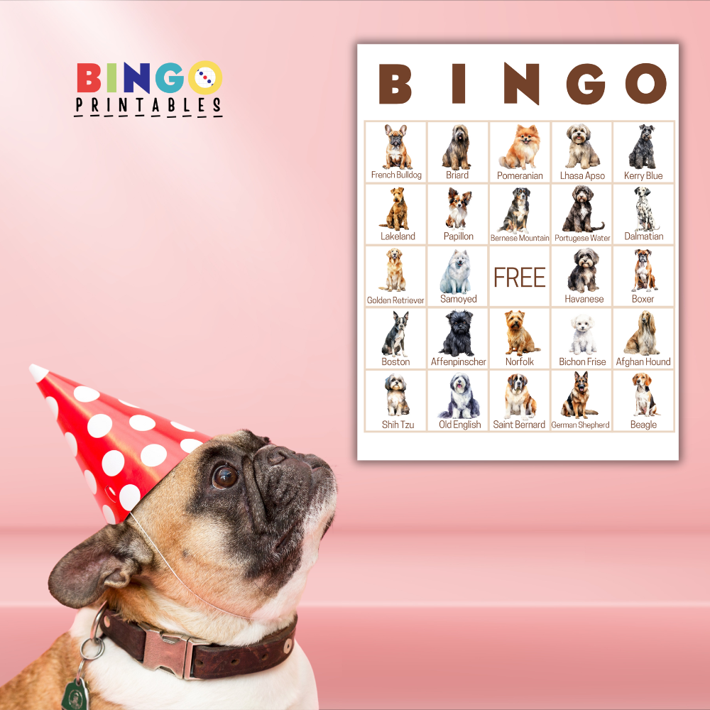 Dog Bingo Cards 🐶 100 Unique Spring Themed Game Cards – Bingo Printables
