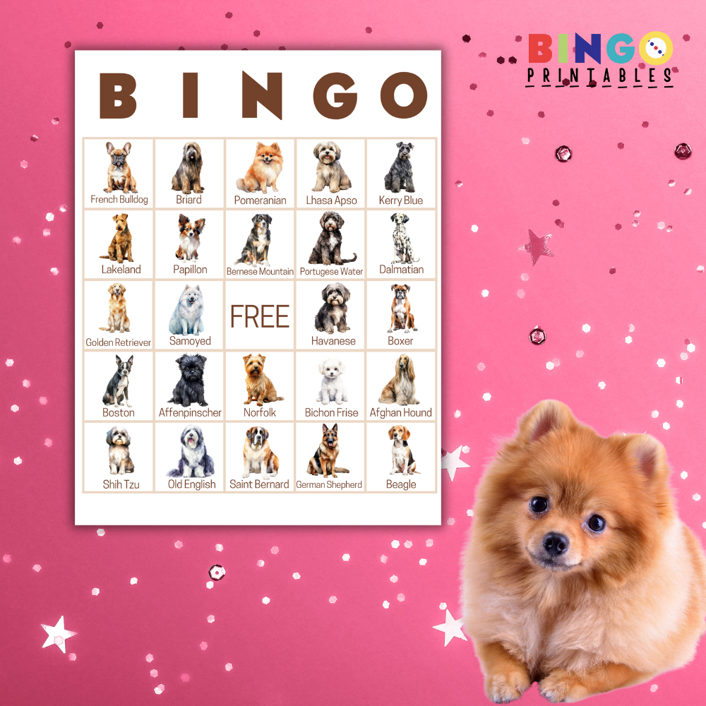 Dog Bingo Cards 🐶 100 Unique Spring Themed Game Cards – Bingo Printables