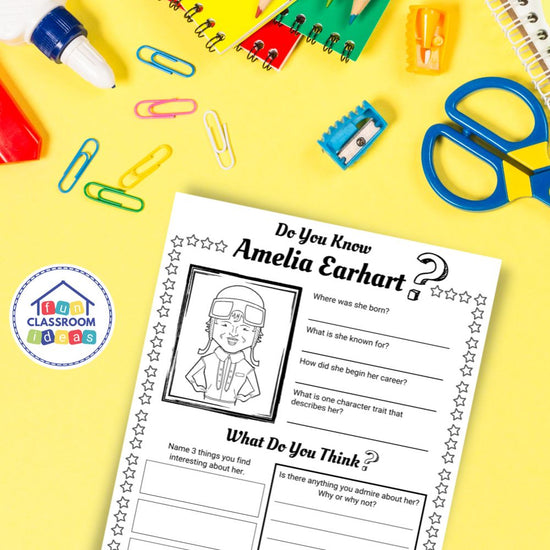 Use this Free Amelia Earhart Biography Worksheet For Your Students ...