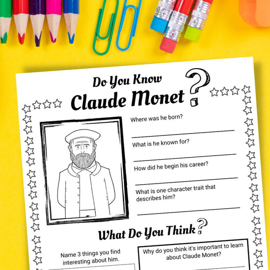 Use this Free Claude Monet Biography Worksheet to Engage Your Students ...