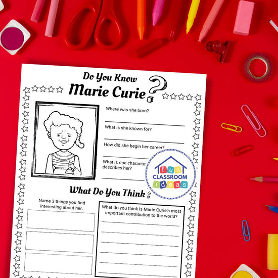 Use this Free Marie Curie Biography Worksheet - Download Now – Bingo ...