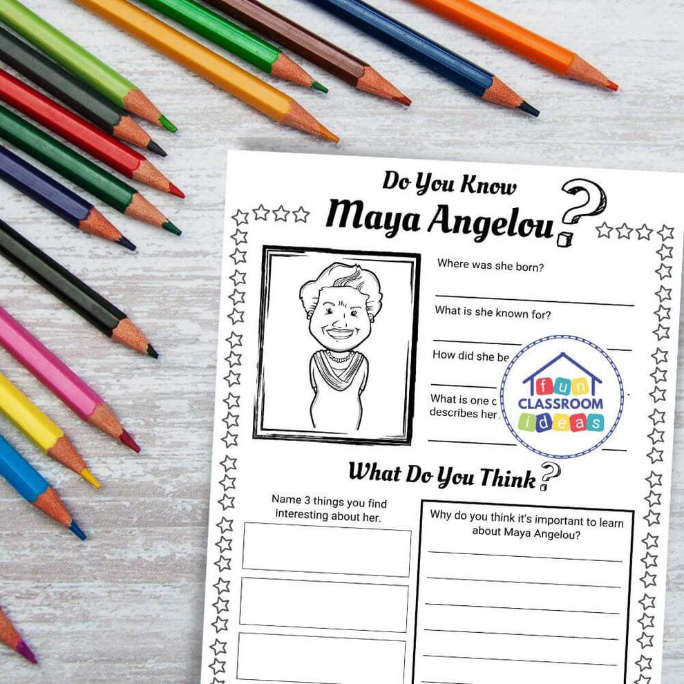 Use this Free Maya Angelou Biography Worksheet to Encourage Empathy ...