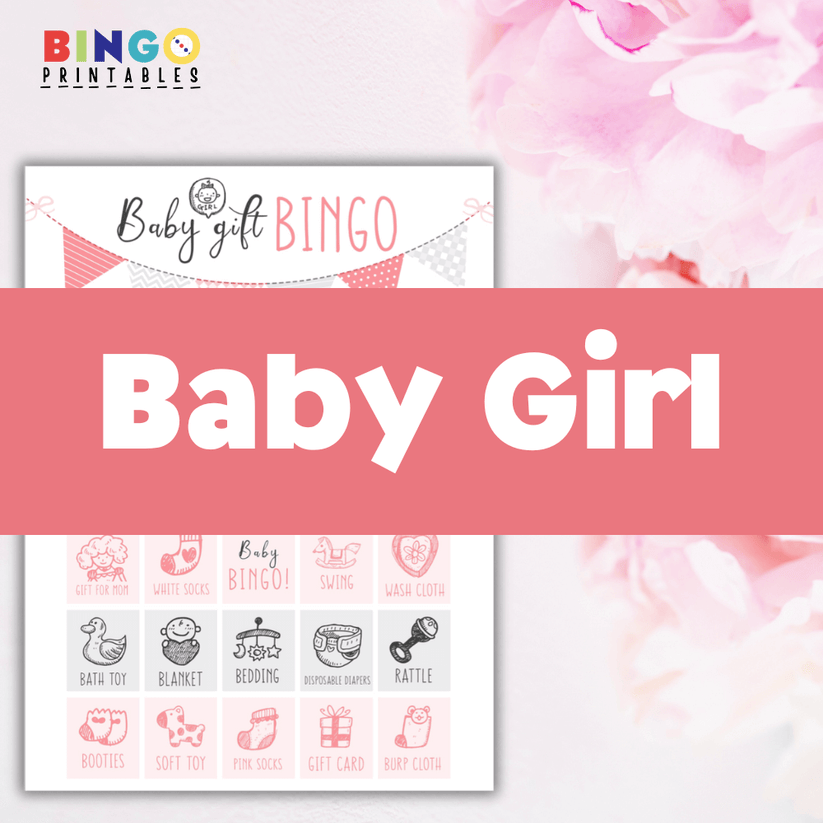 GIRL Baby Shower Bingo Printable 🎀 80 Printable Unique Game Cards ...