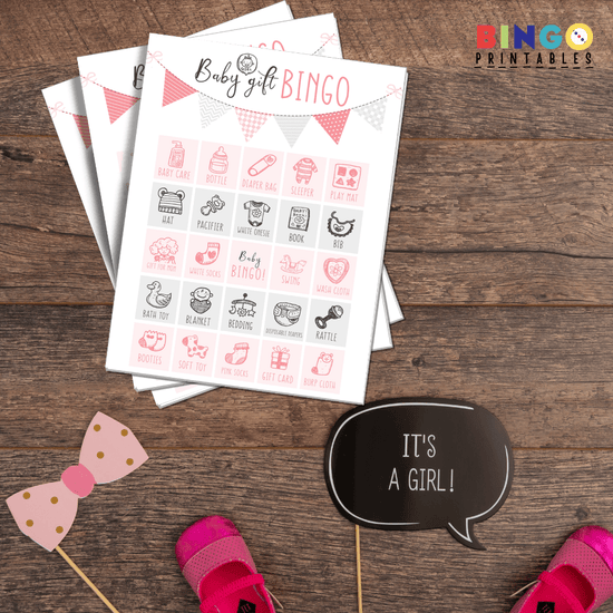 GIRL Baby Shower Bingo Printable 🎀 80 Printable Unique Game Cards ...