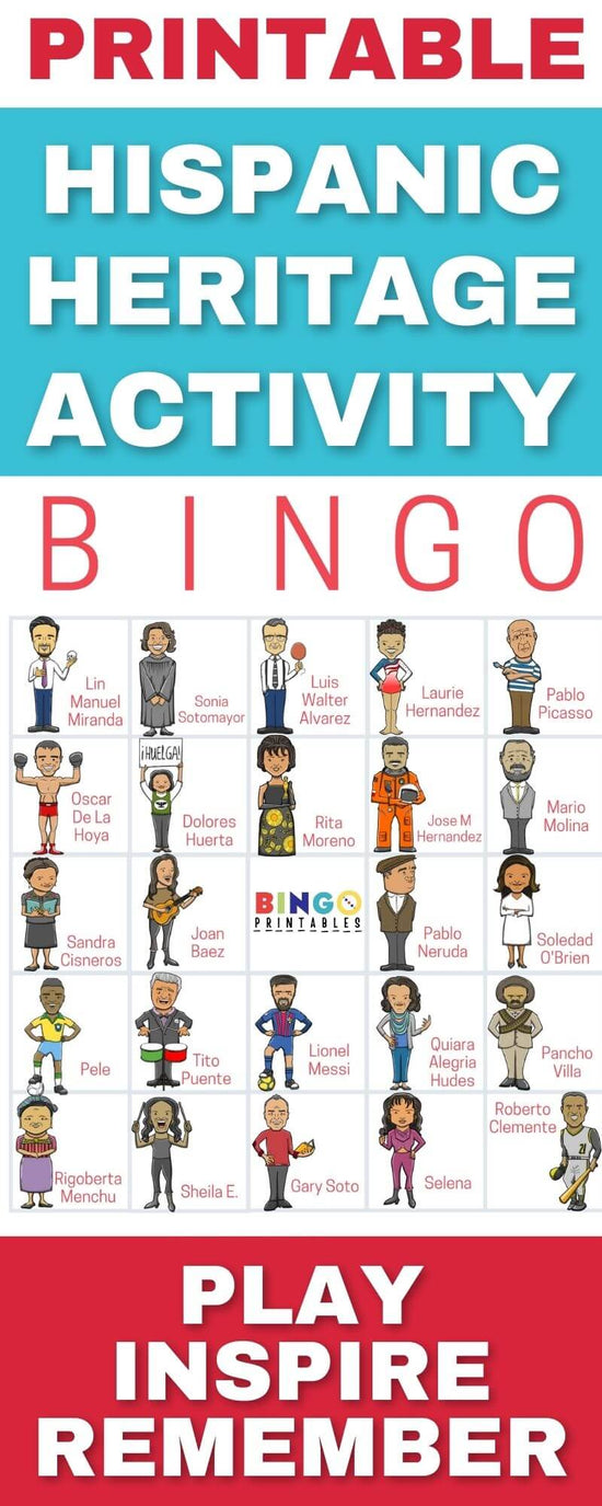 Hispanic Heritage Bingo | Fun Educational Activity 🏵 – Bingo Printables