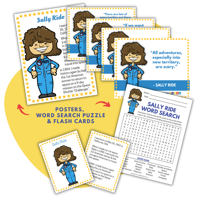 Discover Sally Ride - Printable Activity Set Bundle for Students ...
