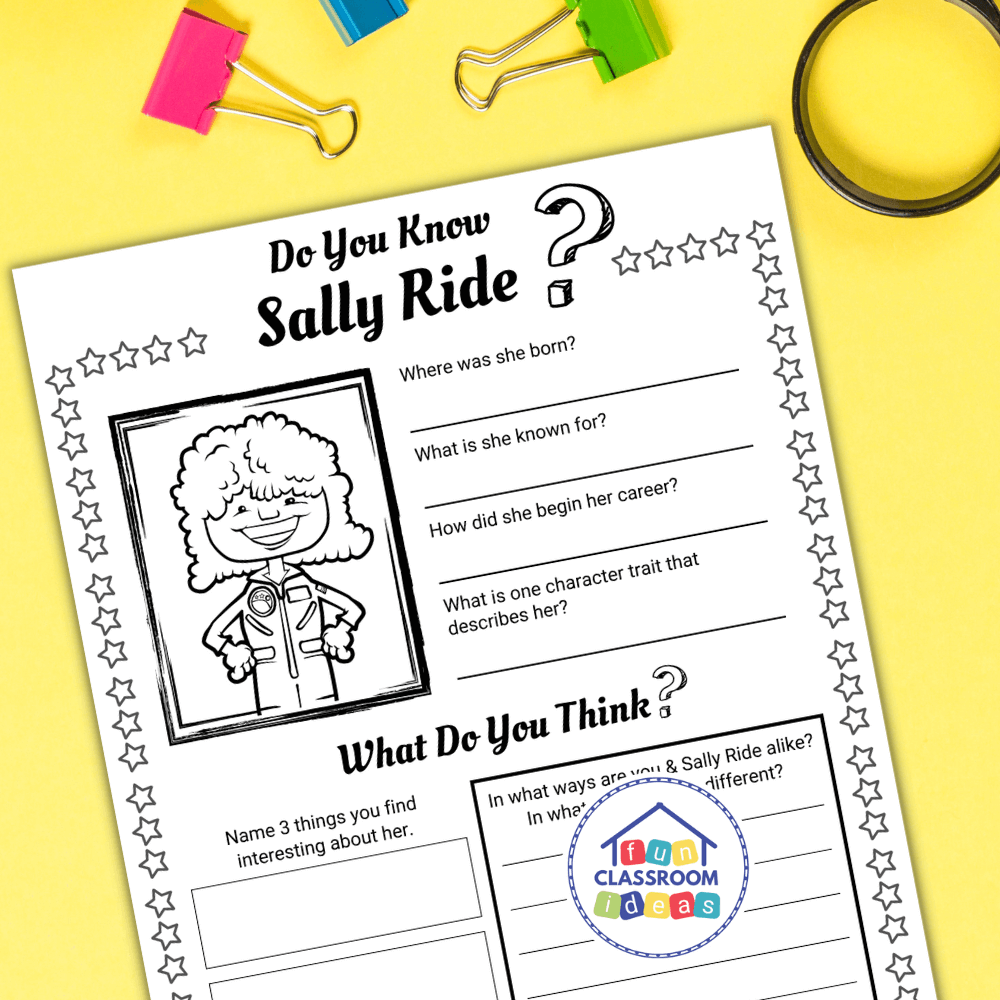 Use this Free Sally Ride Biography Worksheet to Engage Your Students ...