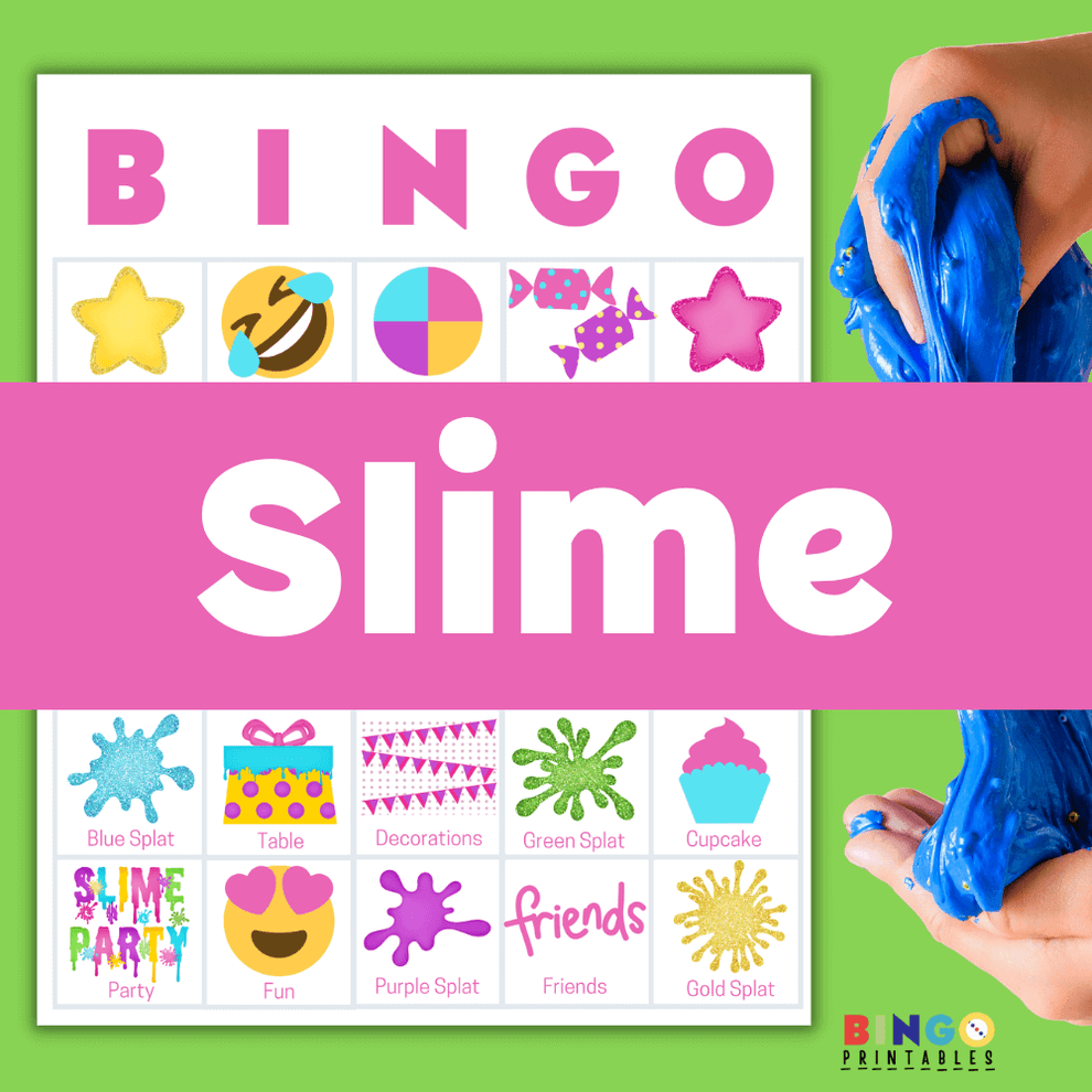 Slime Bingo Cards 🟢 50 Unique Game Cards For Party Fun – Bingo Printables